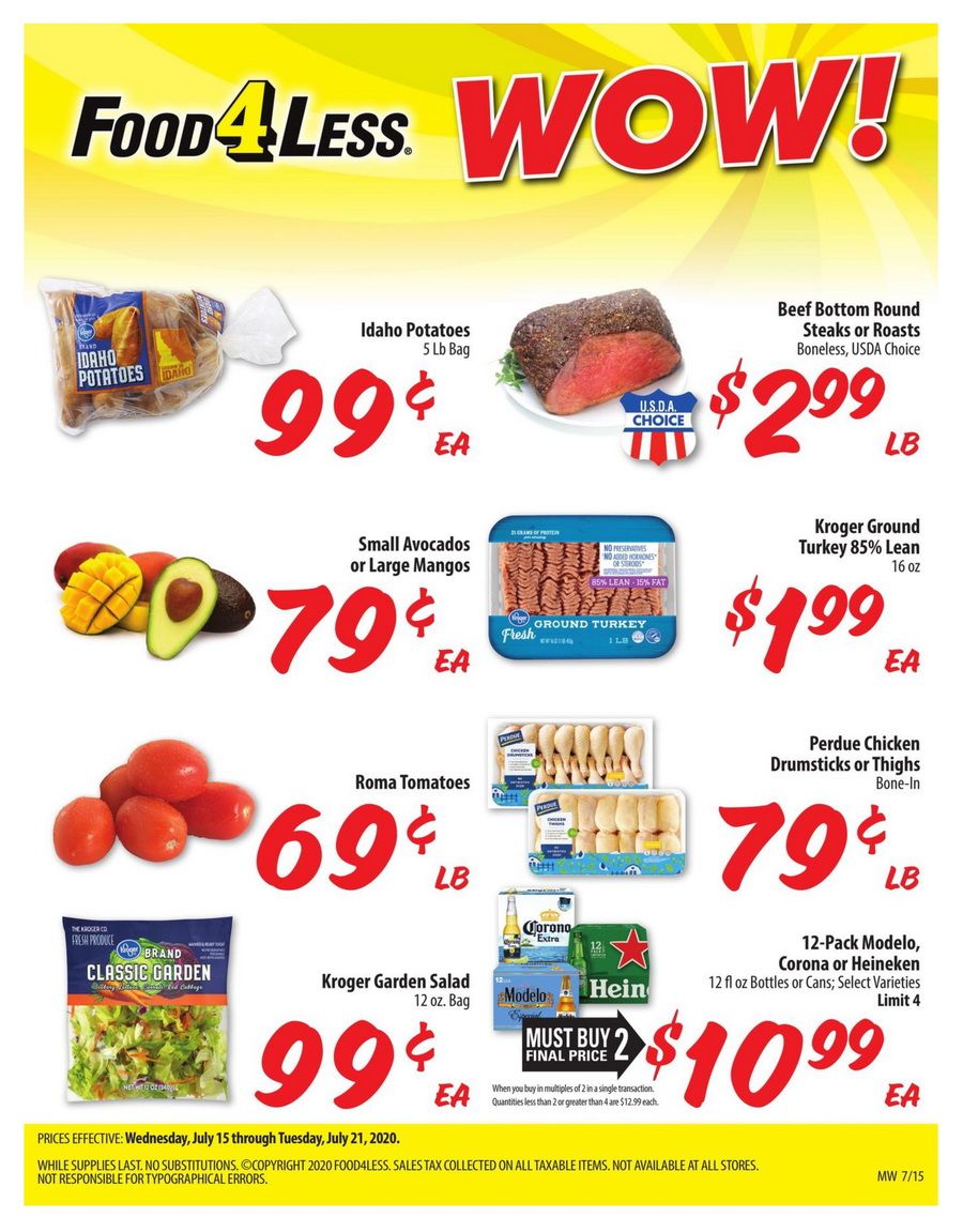 Food 4 Less Weekly Ad July 15 – July 21, 2020