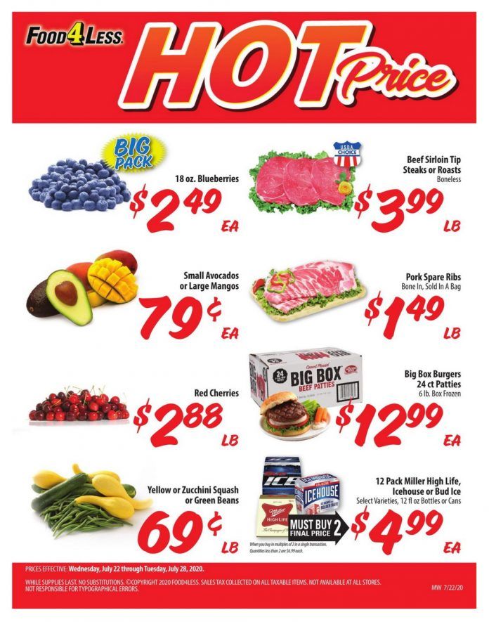 Food 4 Less Weekly Ad July 22 – July 28, 2020