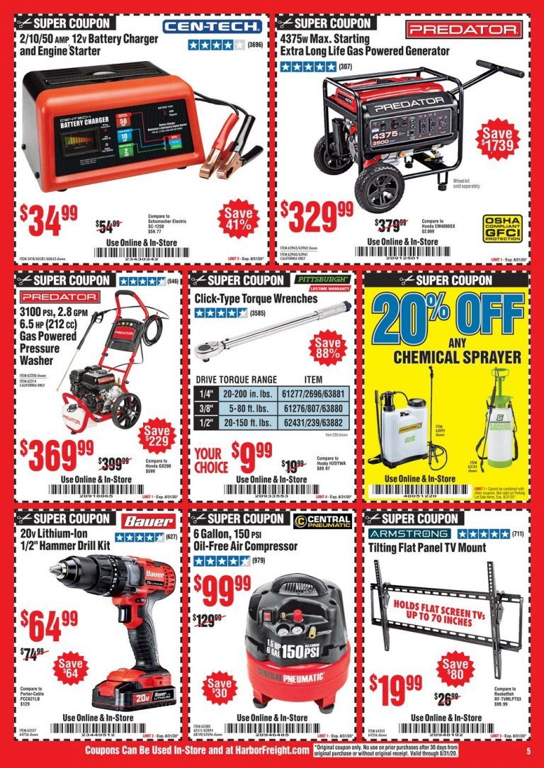Harbor Freight Flyer Sale Aug 01 – Aug 31, 2020