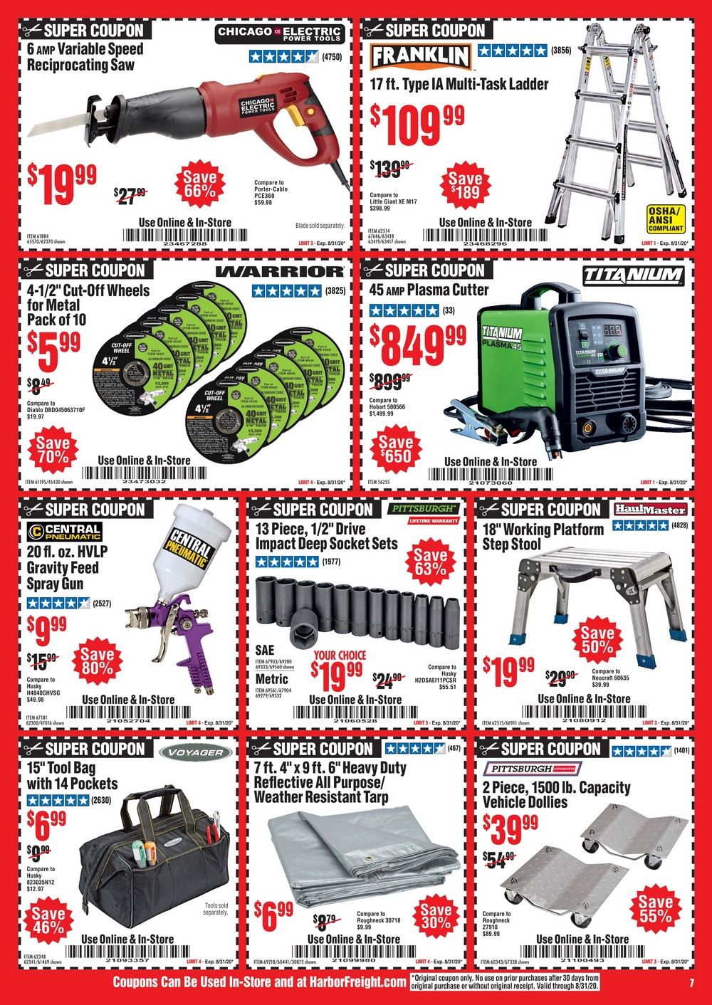 Harbor Freight Flyer Sale Aug 01 – Aug 31, 2020