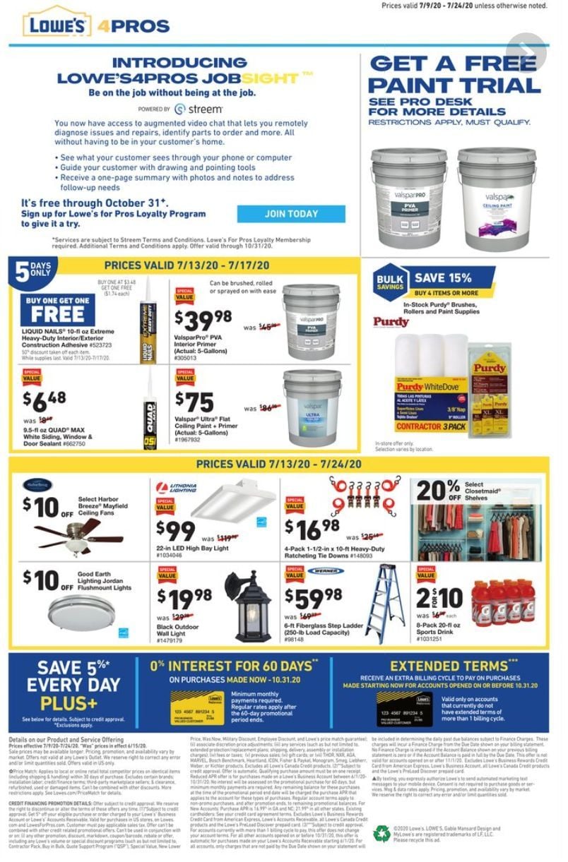 Lowe's Weekly Ad July 09- July 24, 2020