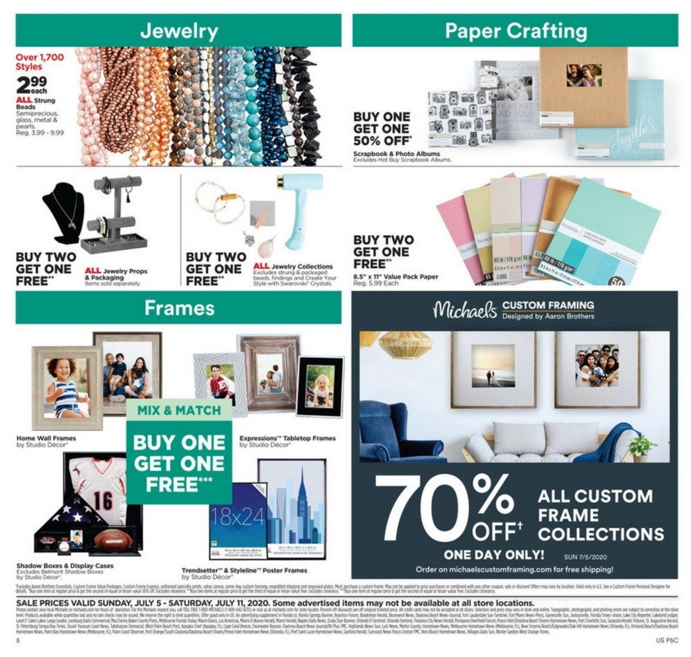 Michaels Weekly Ad July 05 – July 11, 2020