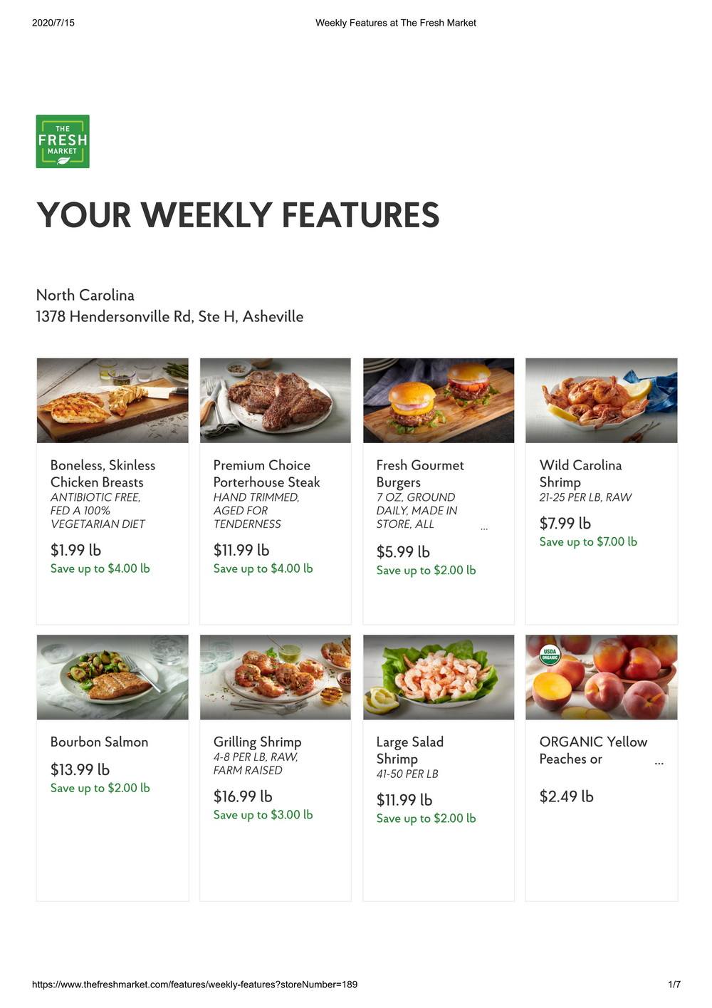 The Fresh Market Weekly Specials Jul 15 – Jul 21, 2020