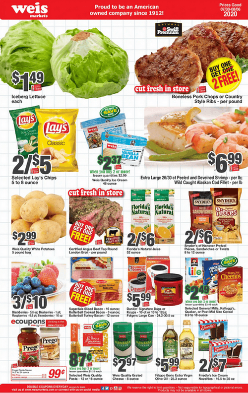 Weis Markets Weekly Ad Jul 30 – Aug 06, 2020