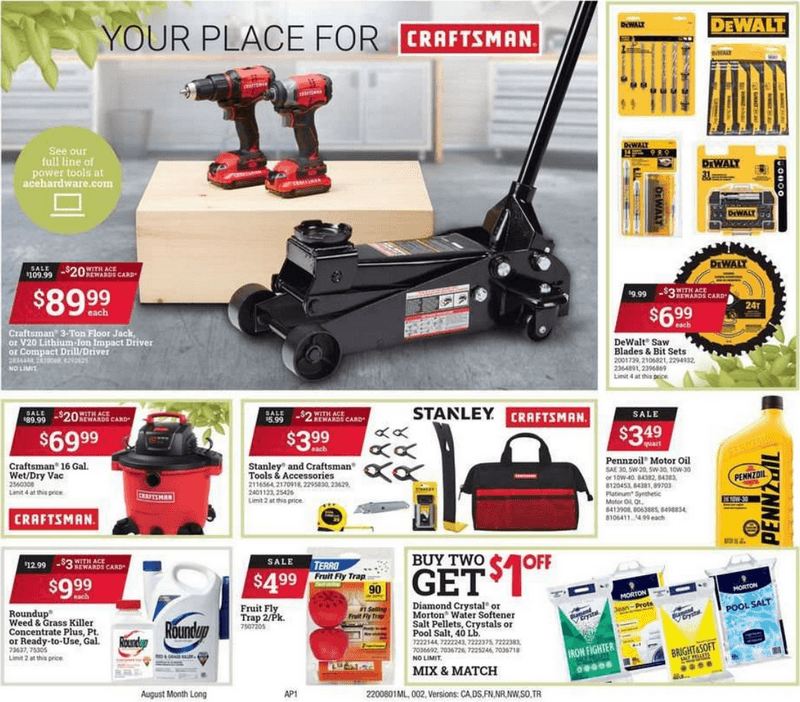 ACE Hardware Monthly Ad Aug 01 – Aug 31, 2020