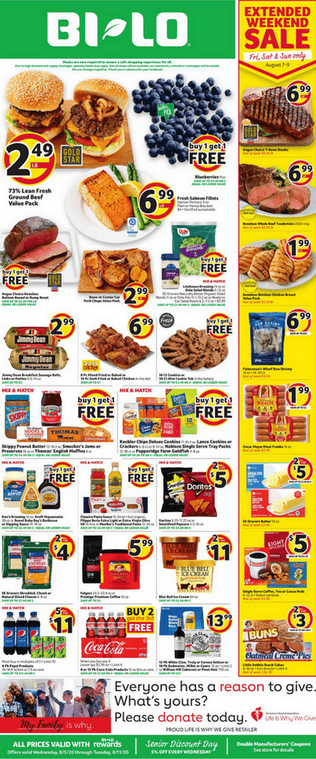 BI-LO Weekly Circular Aug 05- Aug 11, 2020