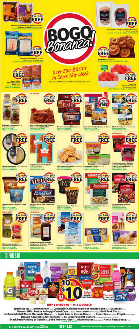 BI-LO Weekly Circular Aug 05- Aug 11, 2020