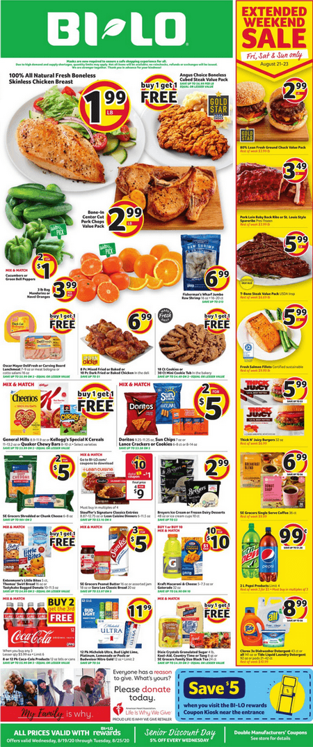 BI-LO Weekly Circular Aug 19- Aug 25, 2020