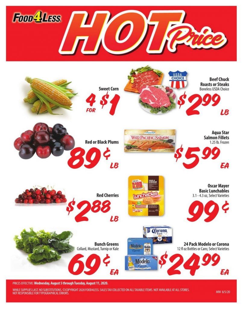 Food 4 Less Weekly Ad Aug 05 – Aug 11, 2020