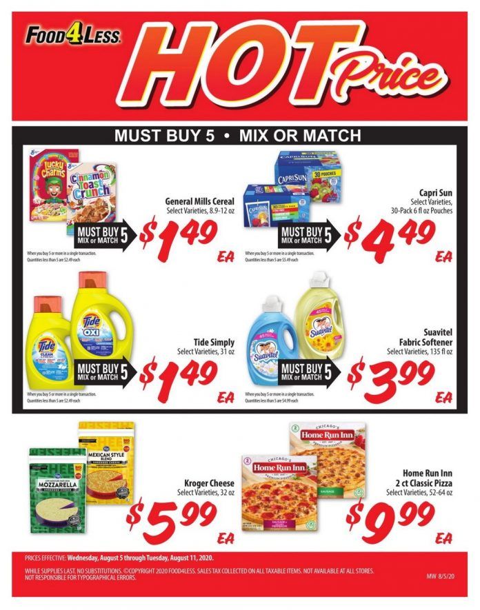Food 4 Less Weekly Ad Aug 05 – Aug 11, 2020