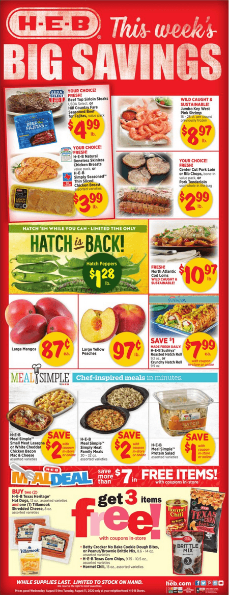 HEB Weekly Ad Aug 05– Aug 11, 2020