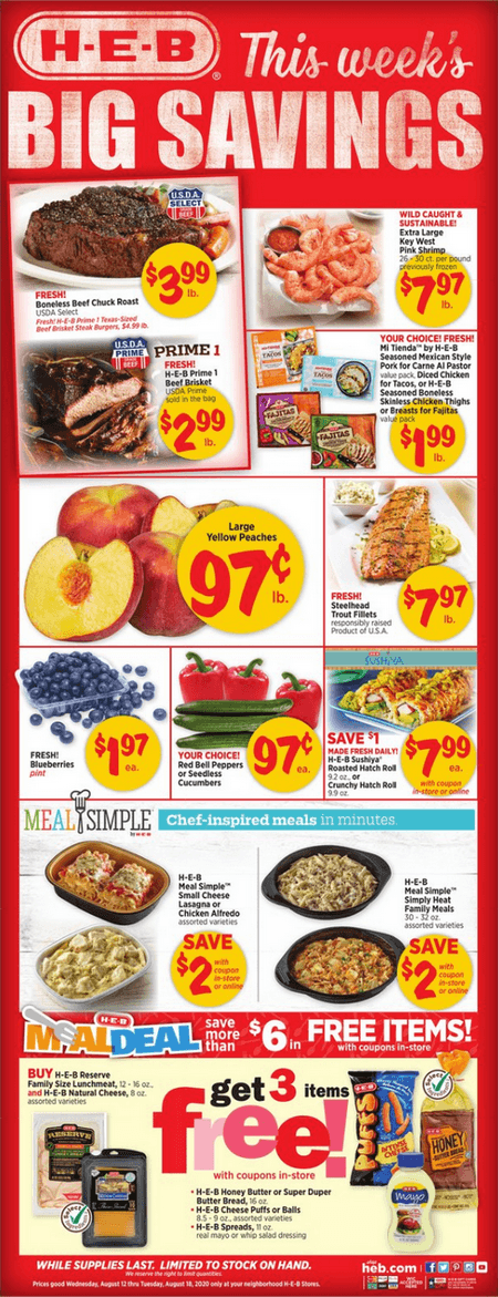 HEB Weekly Ad Aug 12– Aug 18, 2020