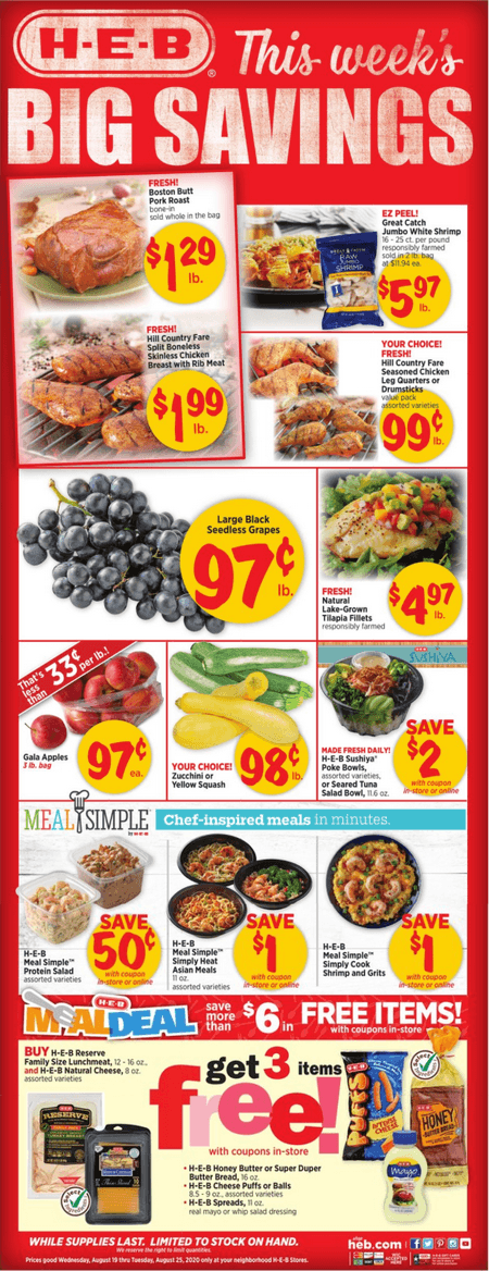 HEB Weekly Ad Aug 19– Aug 25, 2020