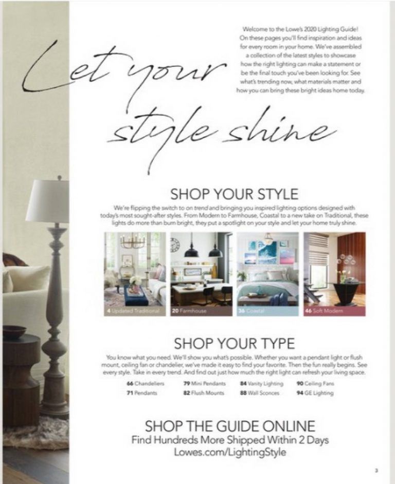 Lowe's Lighting Guide Aug 20- Dec 31, 2020