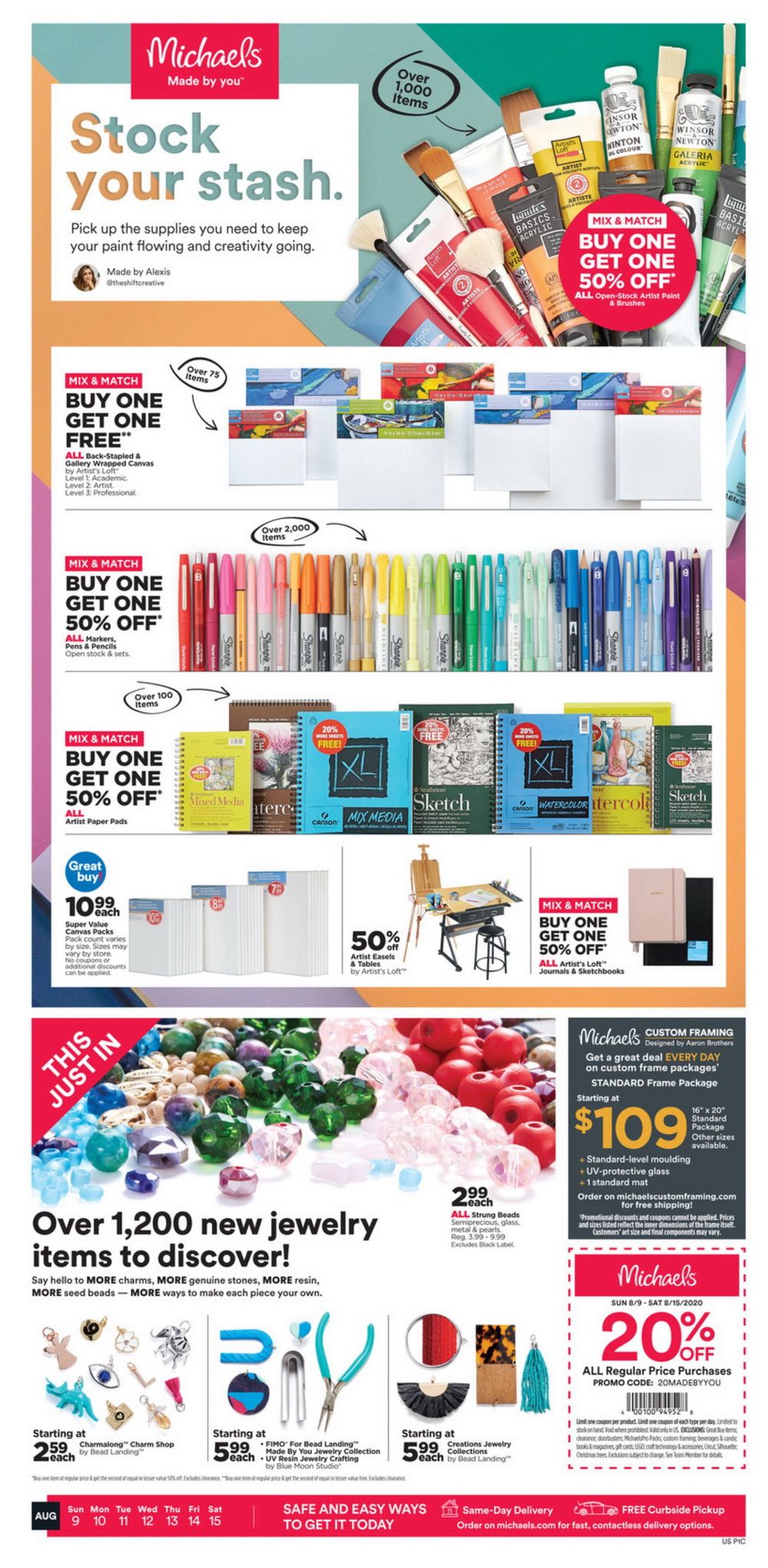 Michaels Weekly Ad Aug 09 – Aug 15, 2020