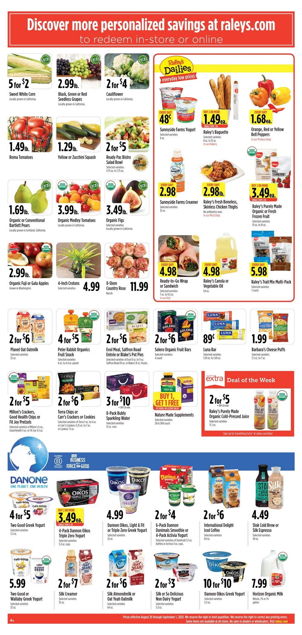 Raley's Supermarkets Weekly Ad Aug 26 – Sep 01, 2020