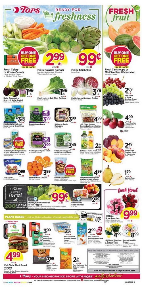 Tops Weekly Circular Aug 09– Aug 15, 2020