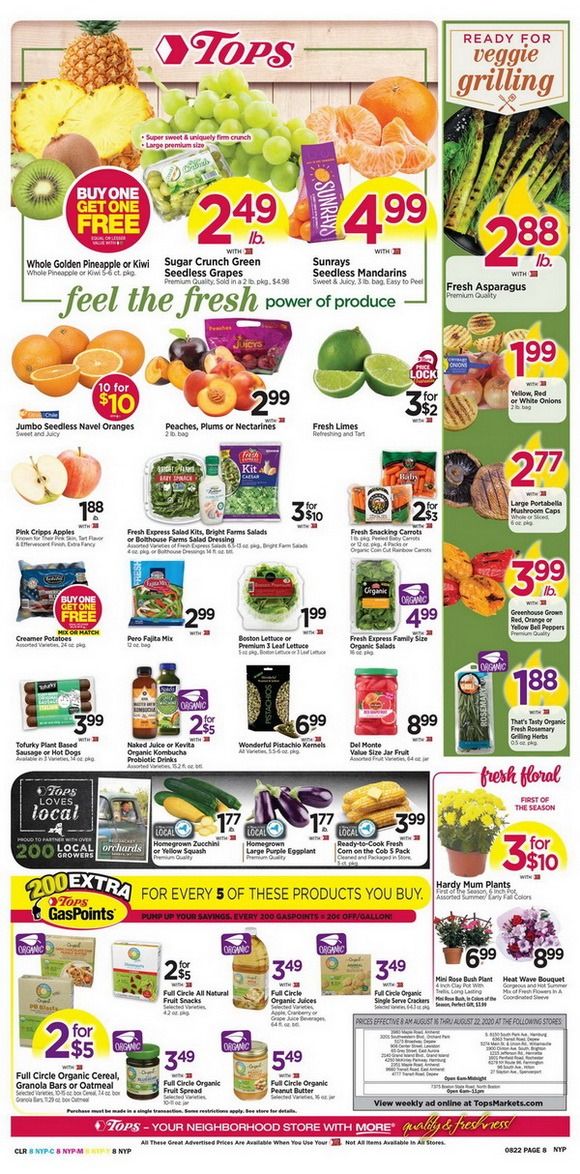 Tops Weekly Circular Aug 16– Aug 22, 2020
