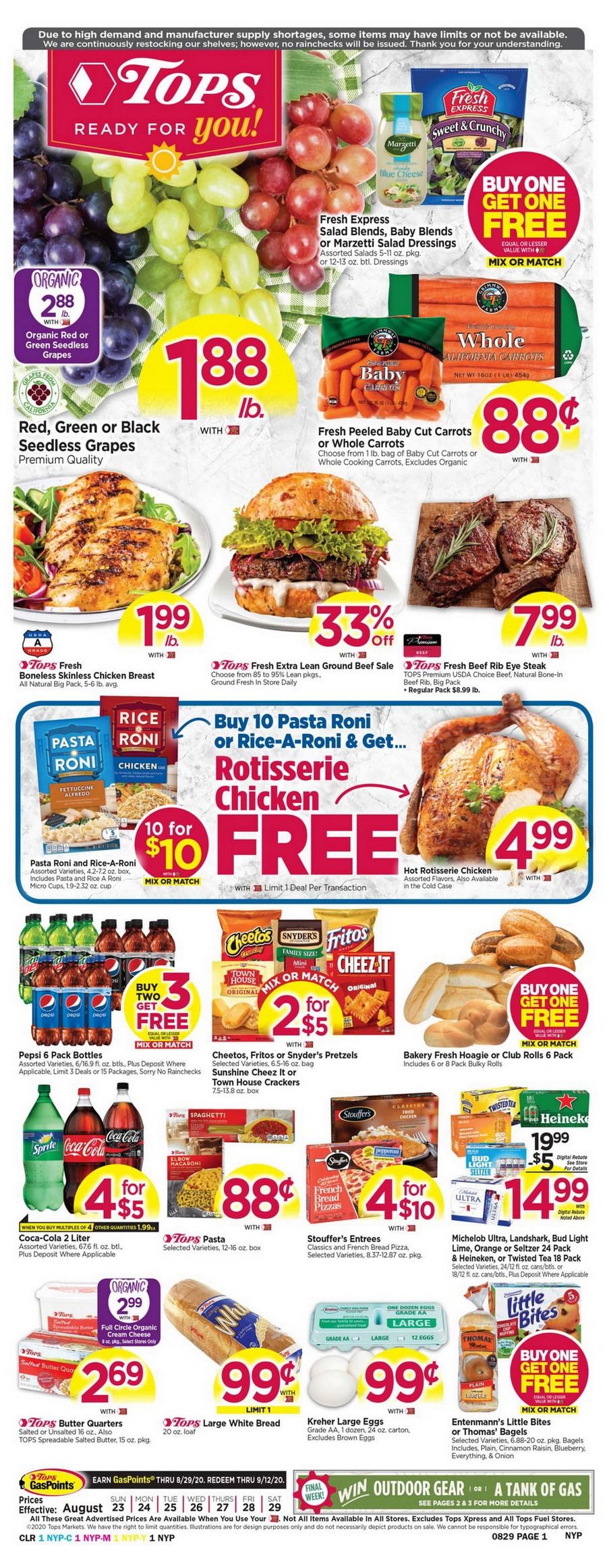 Tops Weekly Circular Aug 23– Aug 29, 2020