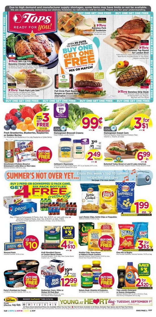Tops Weekly Circular Aug 30 – Sep 05, 2020