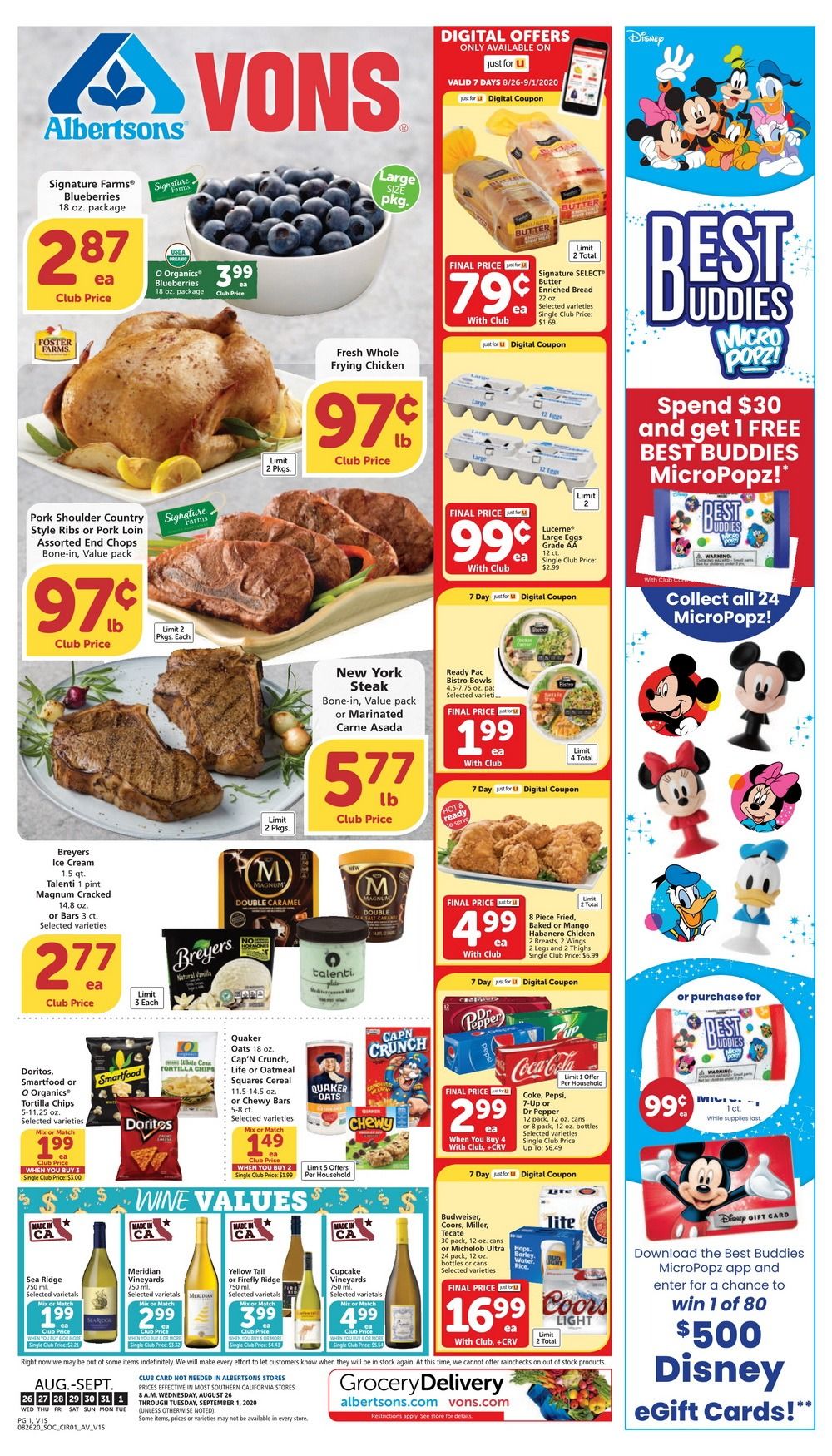 Vons Weekly Ad Aug 26 – Sep 01, 2020