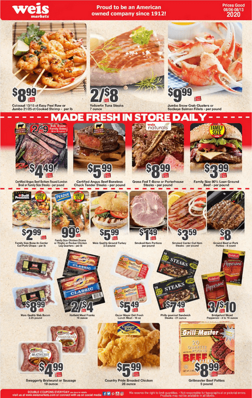 Weis Markets Weekly Ad Aug 06 – Aug 13, 2020
