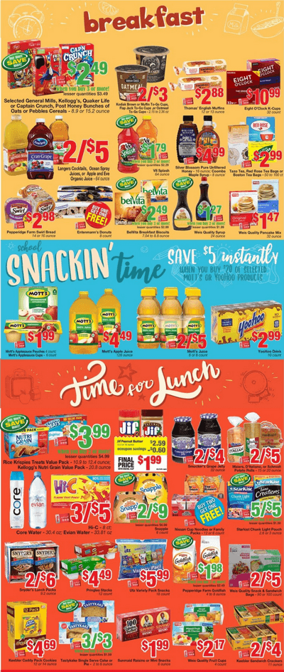 Weis Markets Monthly Ad Aug 28 – Oct 01, 2020