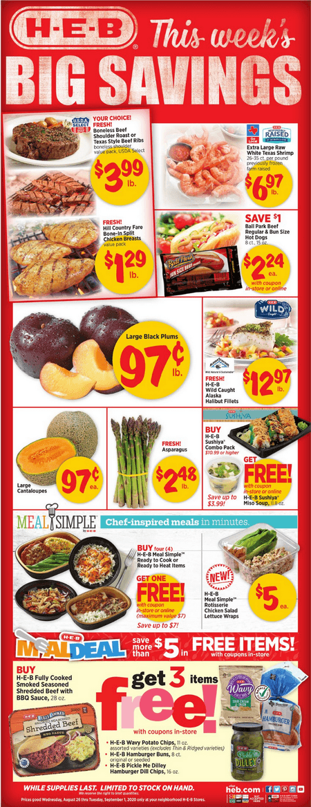 HEB Weekly Ad Aug 26 – Sep 1, 2020