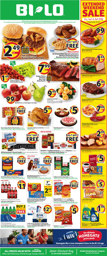 BI-LO Weekly Circular Sep 16- Sep 22, 2020