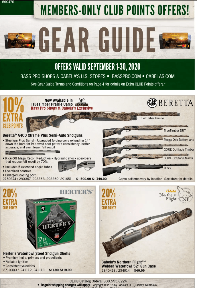 Bass Pro Shops Gear Guide Sale Sep 01 – Sep 30, 2020