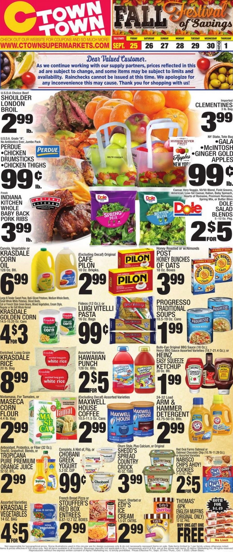 C-Town Weekly Ad Sep 25 – Oct 1, 2020