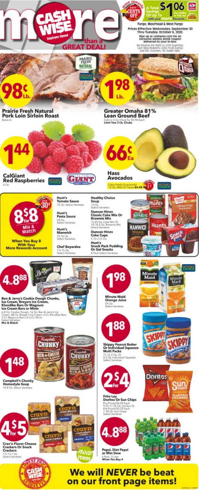 Cash Wise Weekly Ad Sep 30 – Oct 06, 2020