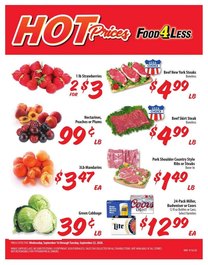 Food 4 Less Weekly Ad Sep 16 – Sep 22, 2020