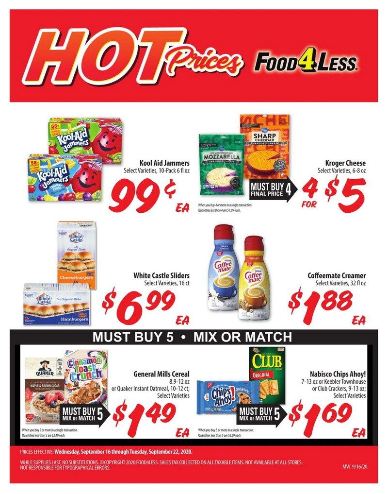 Food 4 Less Weekly Ad Sep 16 – Sep 22, 2020