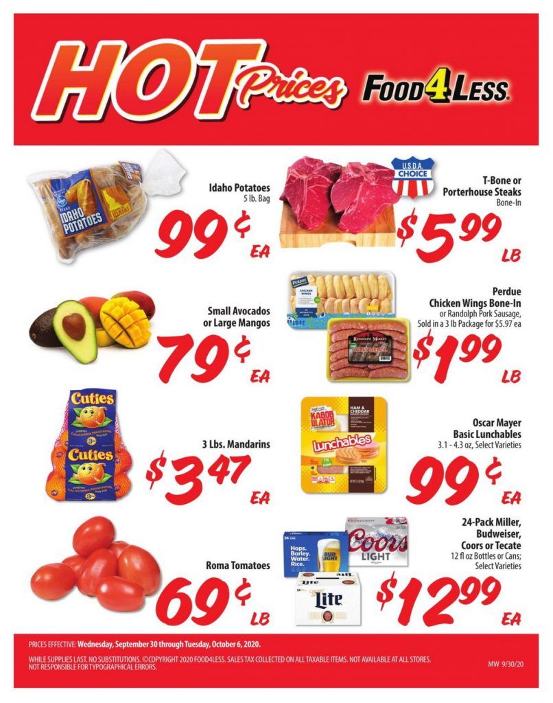 Food 4 Less Weekly Ad Sep 30 – Oct 06, 2020
