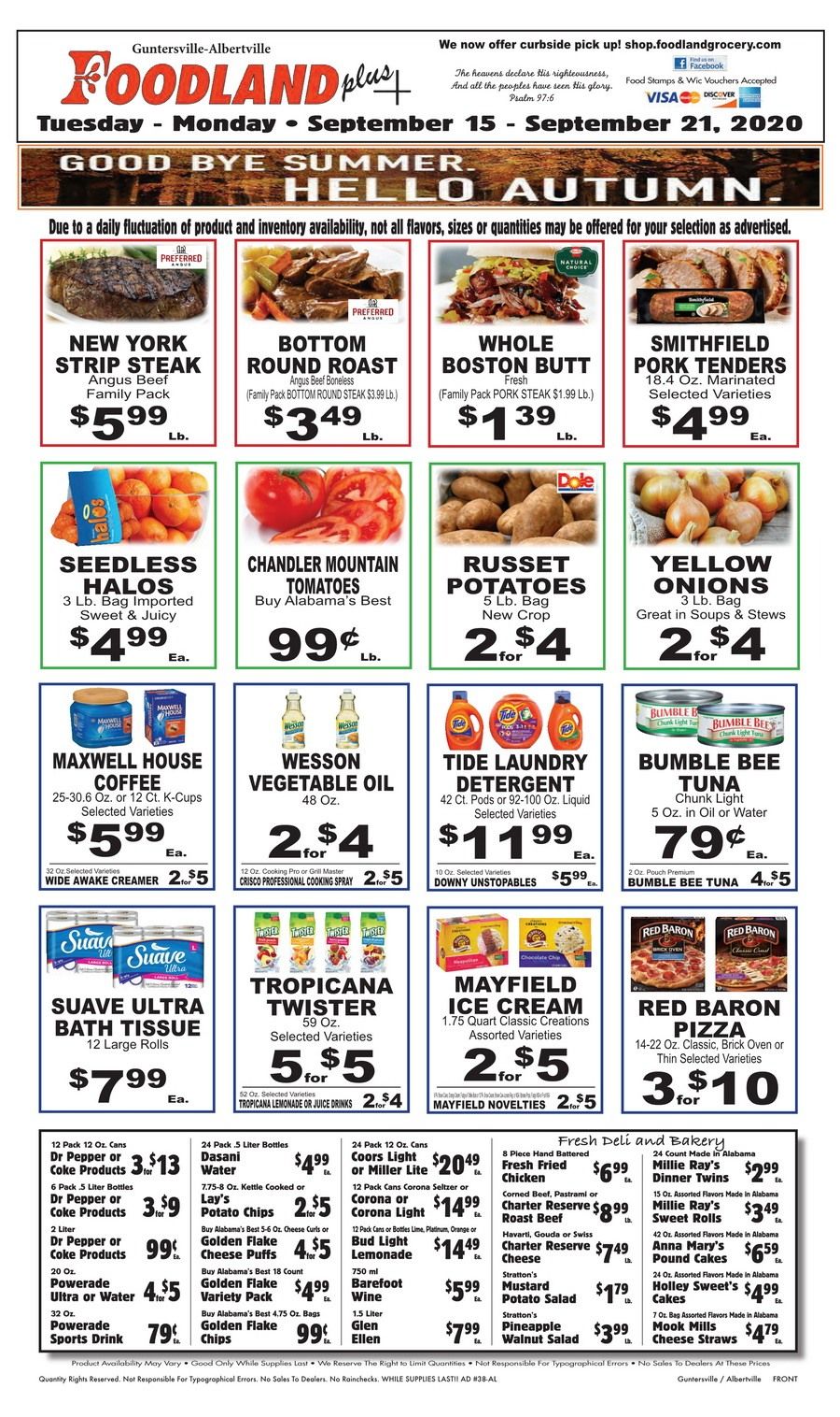 Foodland(US) Weekly Ad Sep 15 – Sep 21, 2020