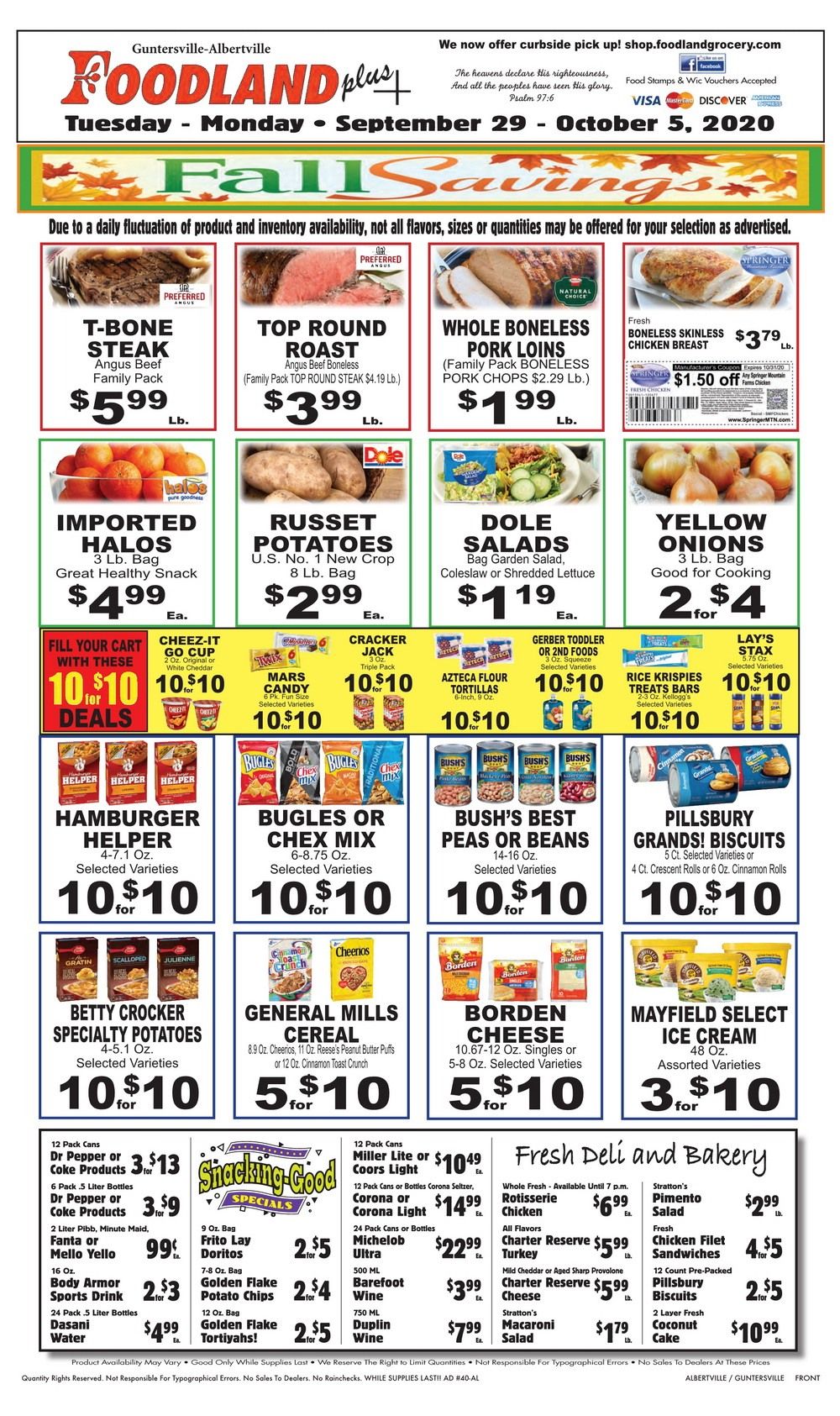 Foodland(US) Weekly Ad Sep 29 – Oct 05, 2020
