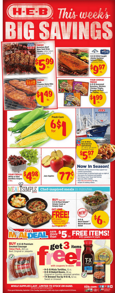 HEB Weekly Ad Sep 2 – Sep 8, 2020
