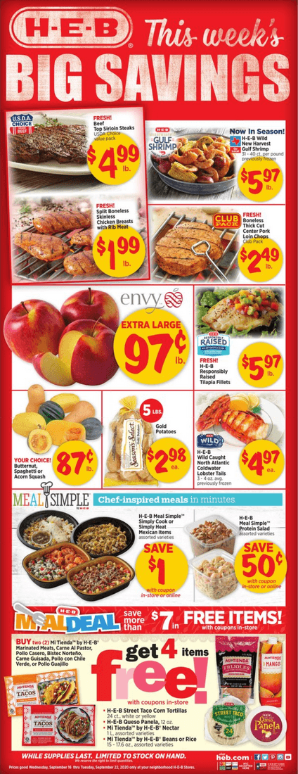 HEB Weekly Ad Sep 16 – Sep 22, 2020