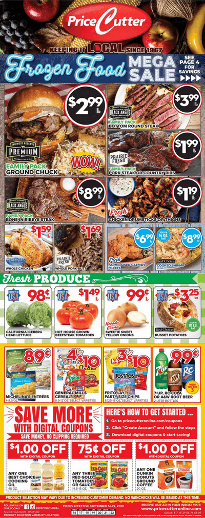 Price Cutter Weekly Ad Sep 16 – Sep 22, 2020