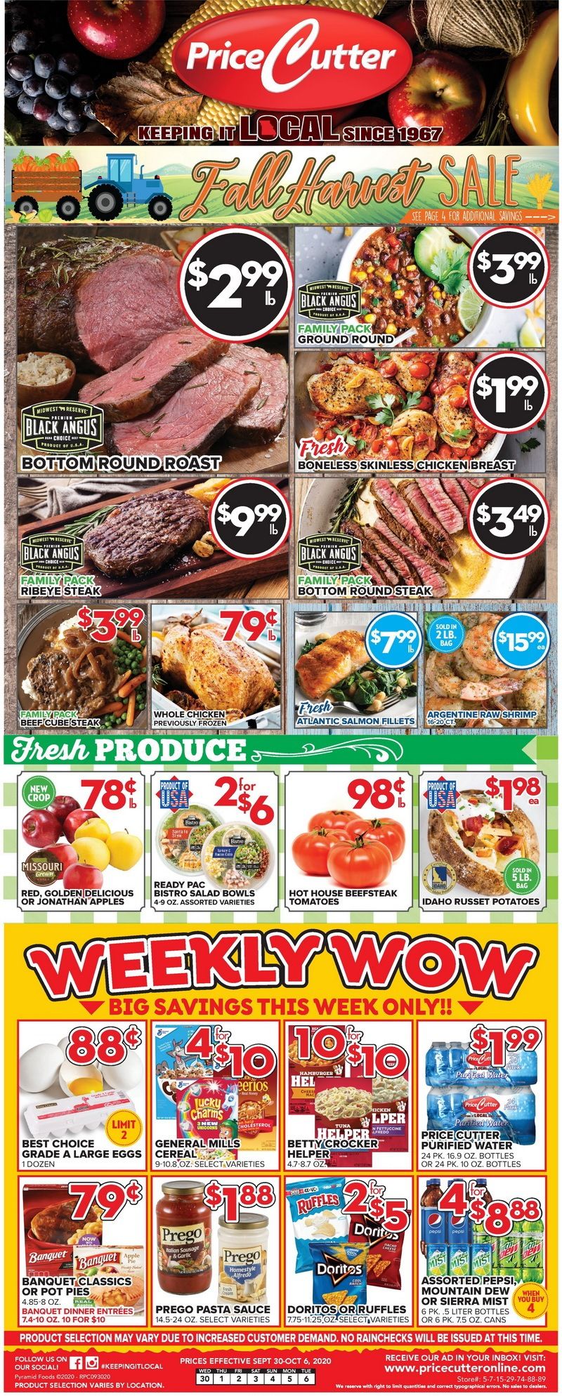 Price Cutter Weekly Ad Sep 30 – Oct 06, 2020