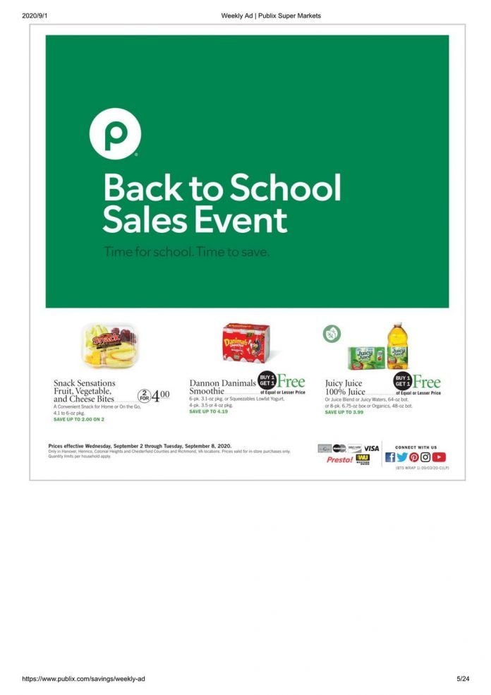 Publix Weekly Ad Sep 02 Sep 08 2020