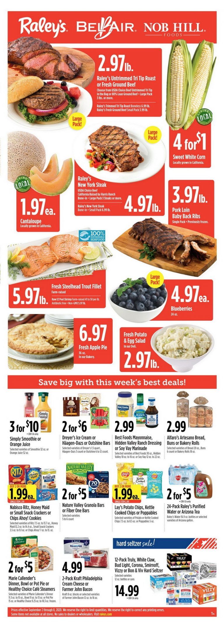Raley's Supermarkets Weekly Ad Sep 02 – Sep 08, 2020