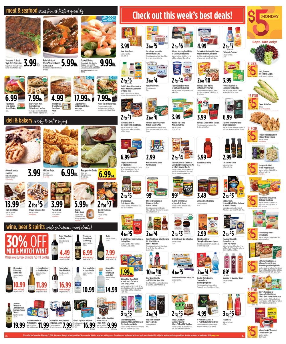 Raley's Supermarkets Weekly Ad Sep 09 – Sep 15, 2020