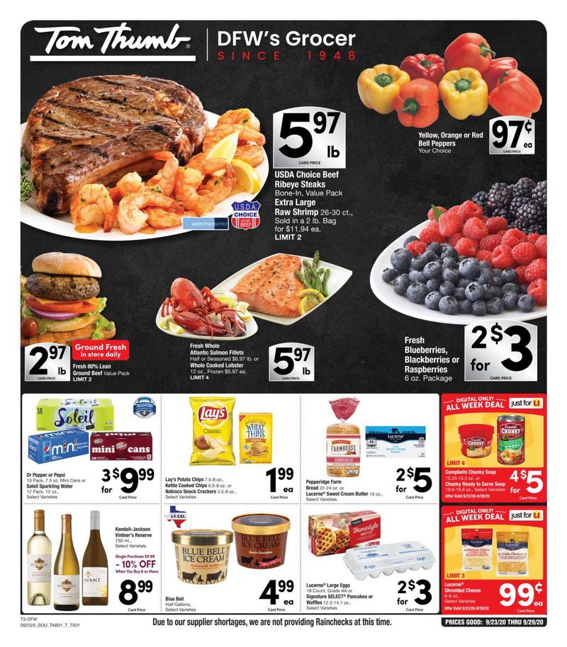 Tom Thumb Weekly Ad Sep 23 – Sep 29, 2020