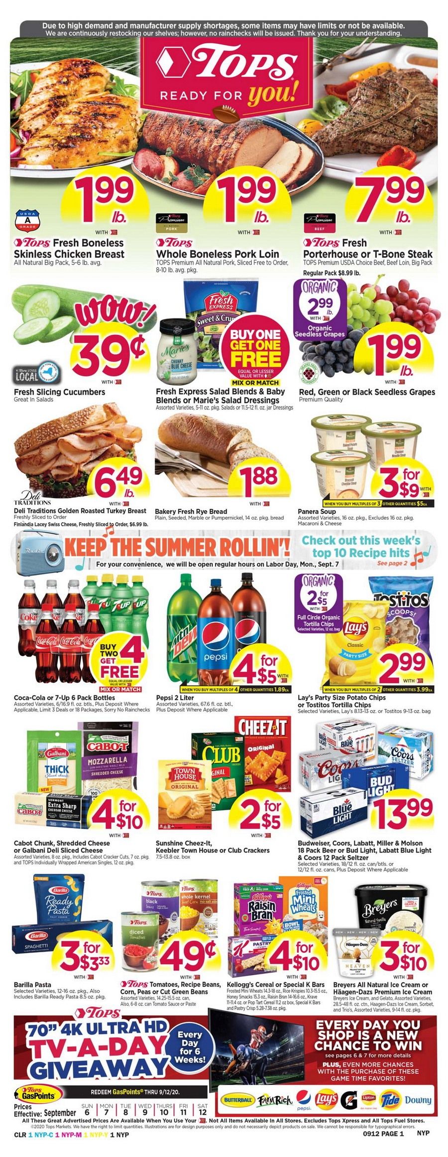 Tops Weekly Circular Sep 06 – Sep 12, 2020