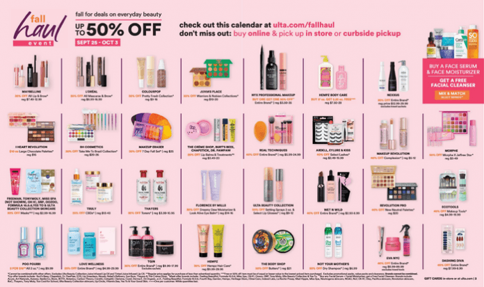 Ulta Beauty Monthly Ad Sep 25 – Oct 3, 2020
