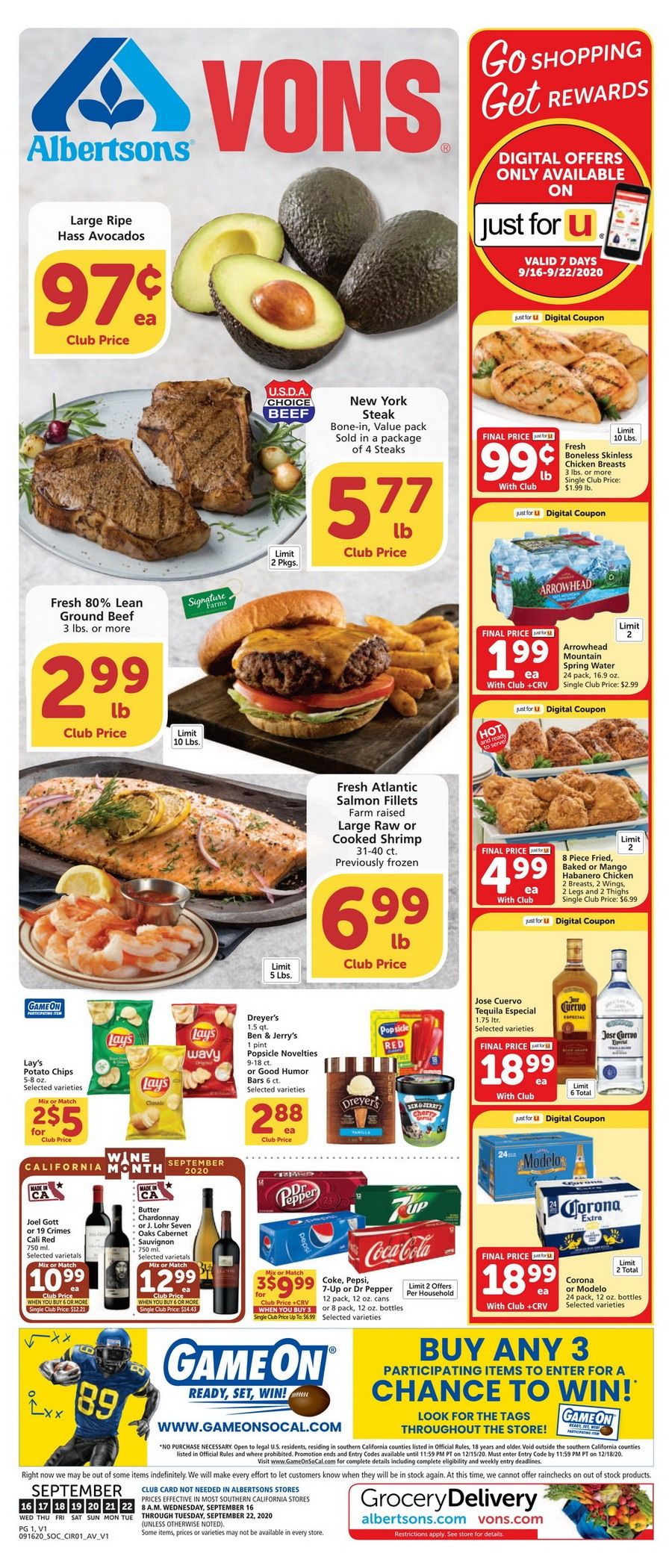 Vons Weekly Ad Sep 16 – Sep 22, 2020