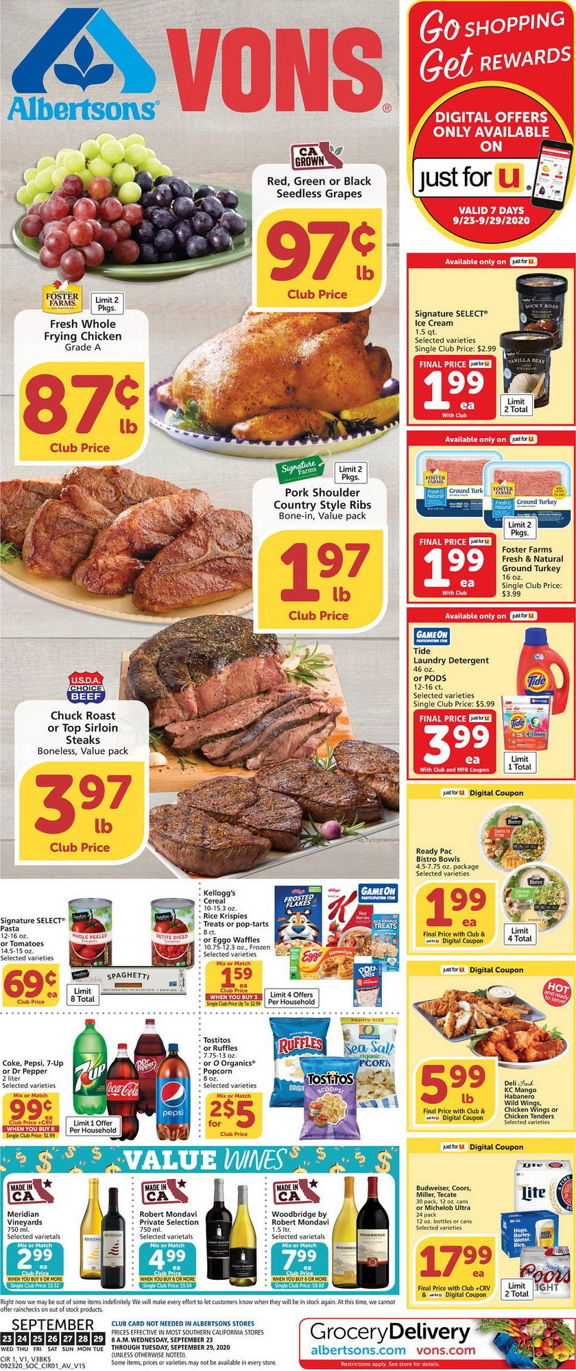 Vons Weekly Ad Sep 23 – Sep 29, 2020