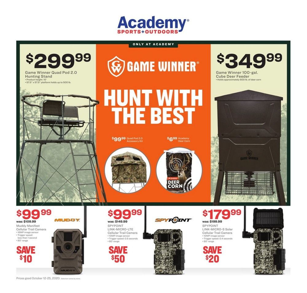 Academy Sports + Outdoors Hunting Ad Oct 12 – Oct 25, 2020